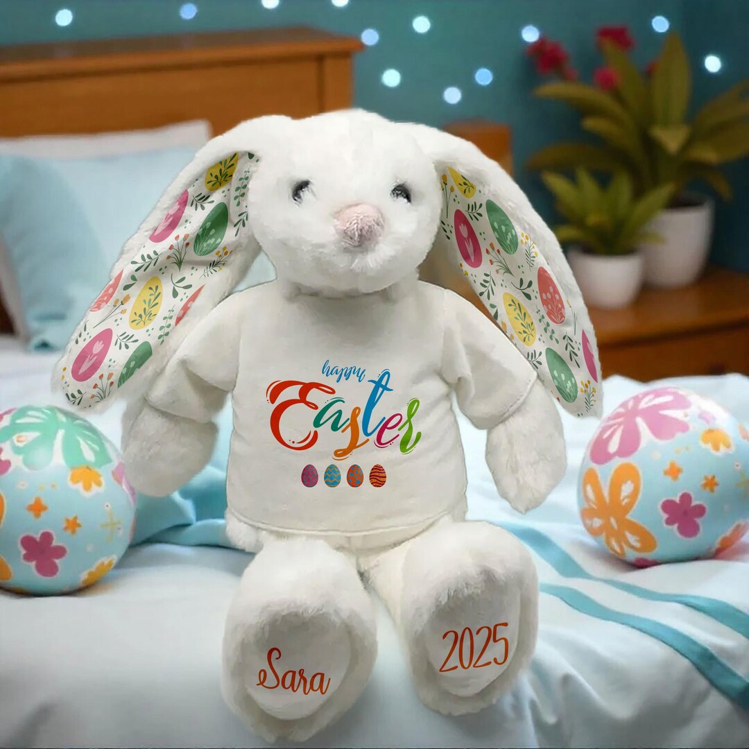 Personalized Easter Bunny Plush, Custom Easter Rabbit, Gift for Kids ...