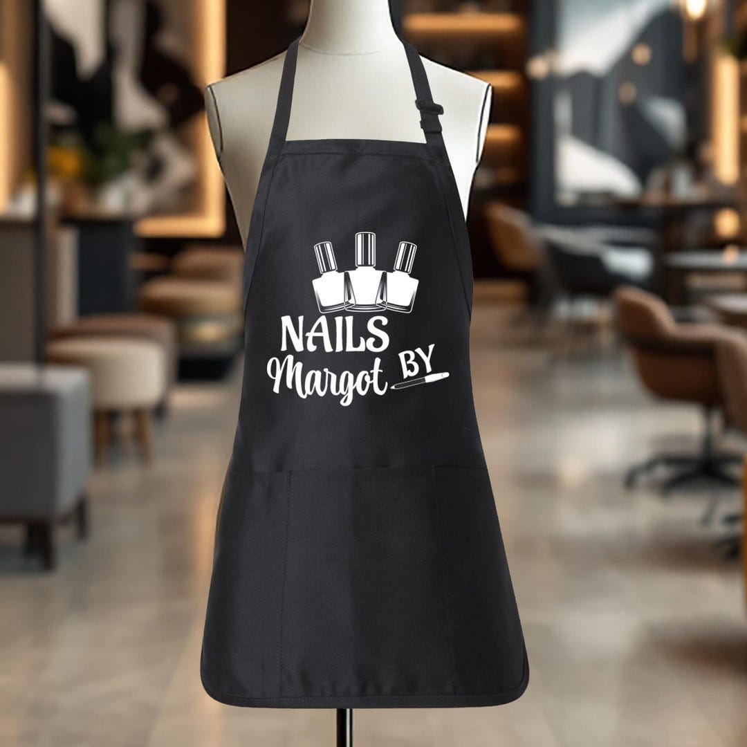 Nails by Name Apron, Custom Nail Art Apron, Nail Tech Workwear, Cotton ...