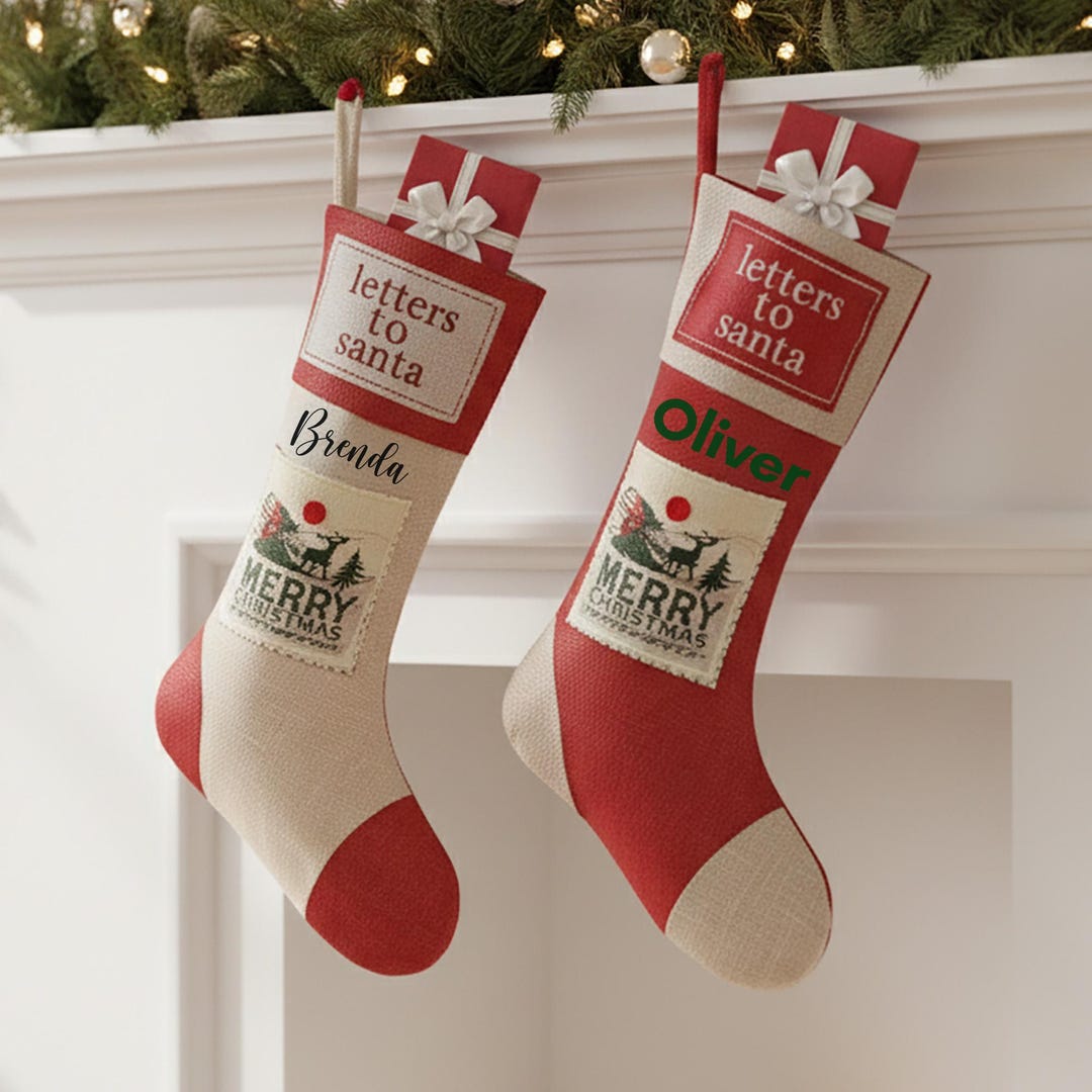 Letters to Santa Stocking With Name, Personalized Kids Christmas ...
