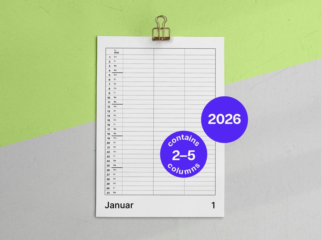 2026 Family Calendar Printable | Minimalist Wall Calendar | A4 & A3 ...