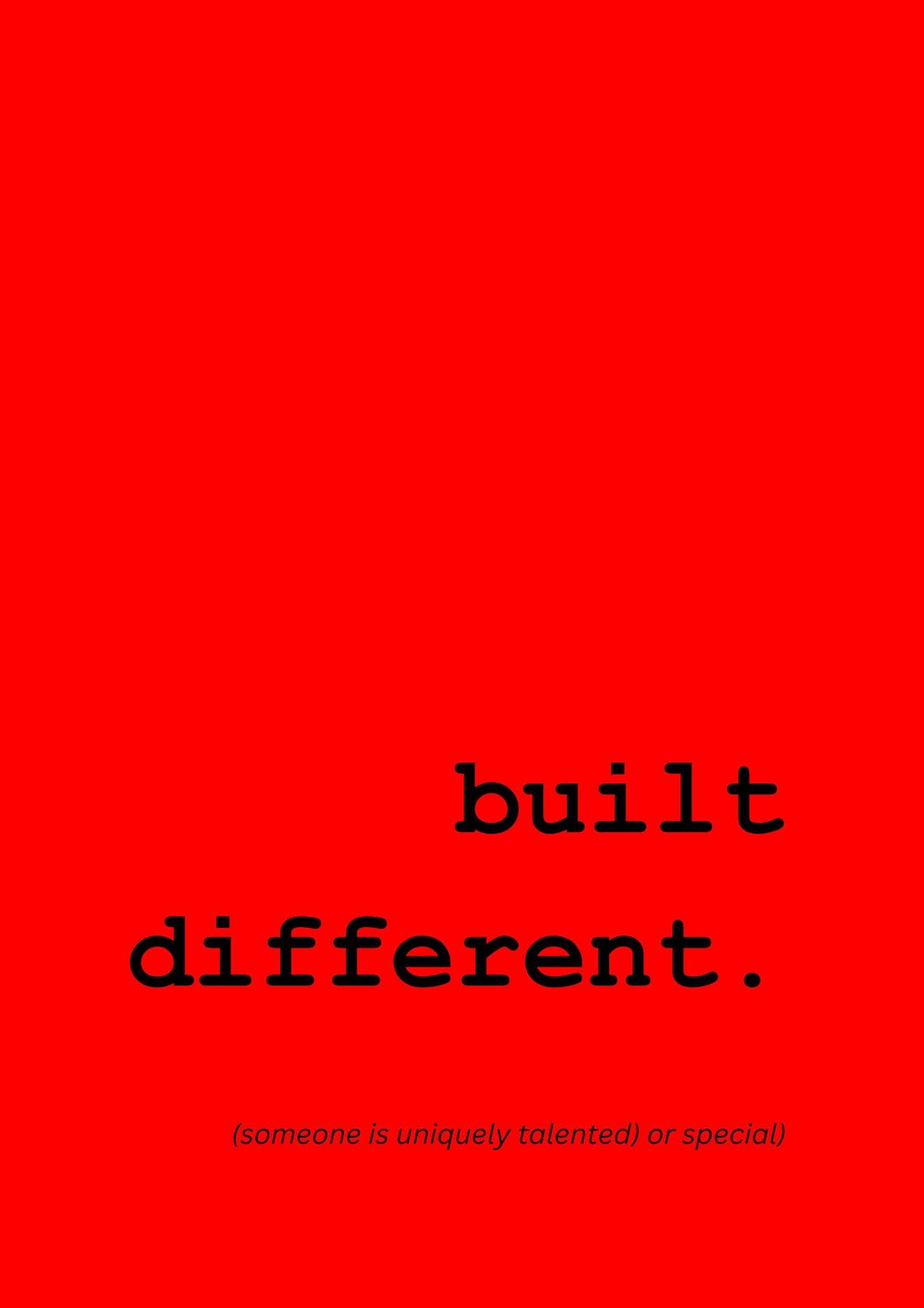 Teenage Bedroom Wall Art Trendy Slang Phrase, Built Different, Red Wall ...