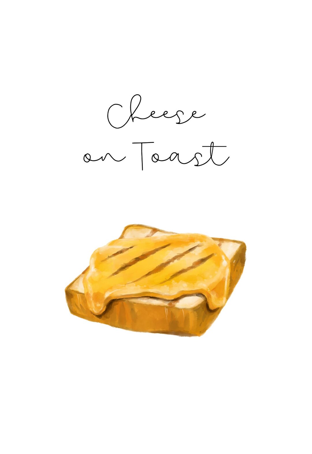 CHEESE ON TOAST printable Artwork for Kitchen / Cafe / Restuarant Wall ...