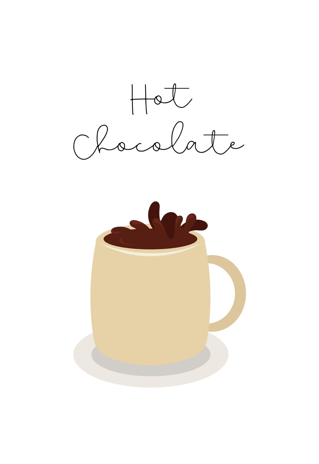 HOT CHOCOLATE printable Artwork for Kitchen / Cafe / Restaurant - Etsy