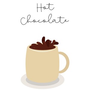 HOT CHOCOLATE printable Artwork for Kitchen / Cafe / Restaurant - Etsy