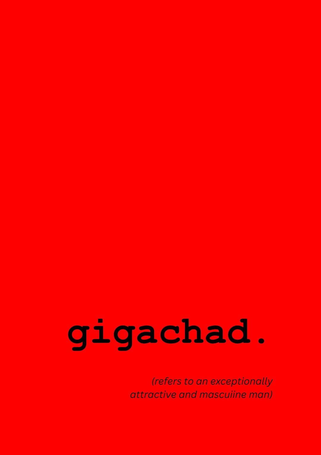 Teenage Bedroom Wall Art Trendy Slang Phrase, Gigachad, Red Artwork - Etsy