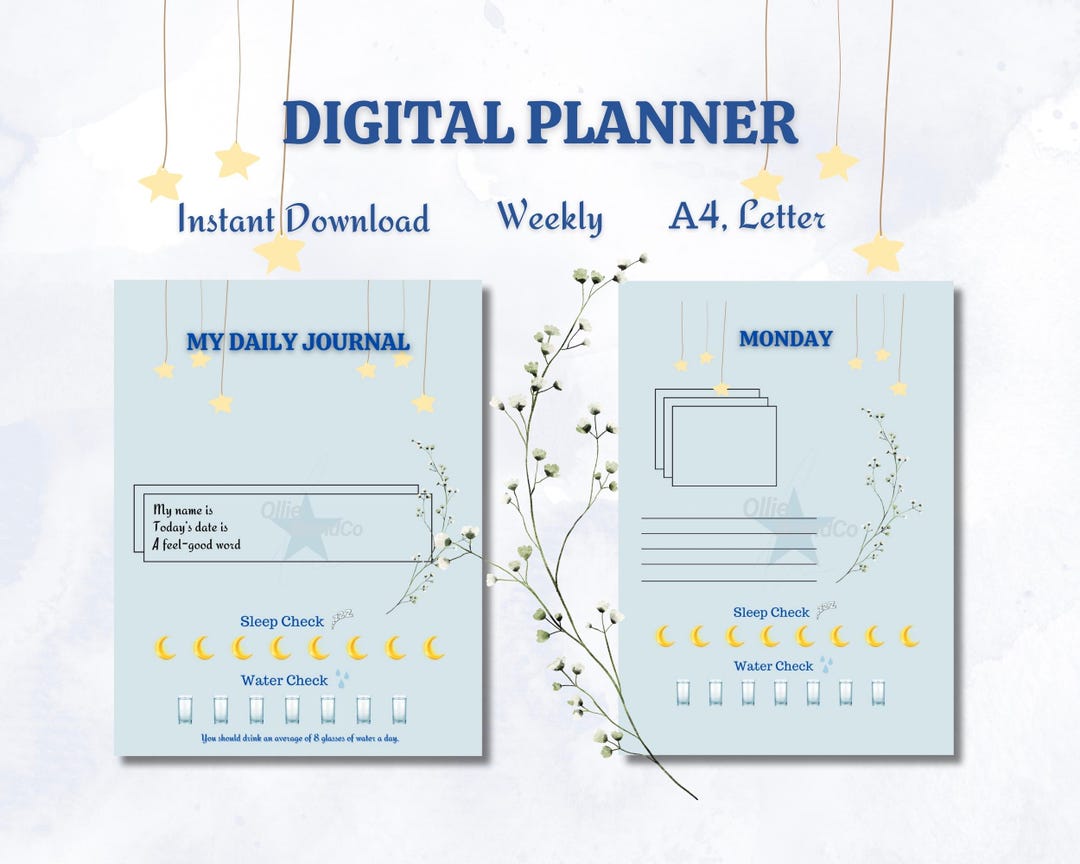 Daily Journal Digital Planner 2024 2025 Digital Planner Soft Digital ...