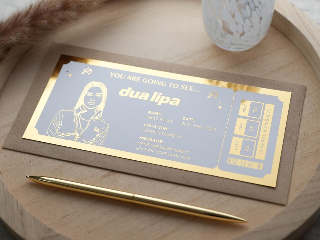 Dua Lipa Ticket | Concert Gift | Gift Ticket | Gift Voucher | Concert ...