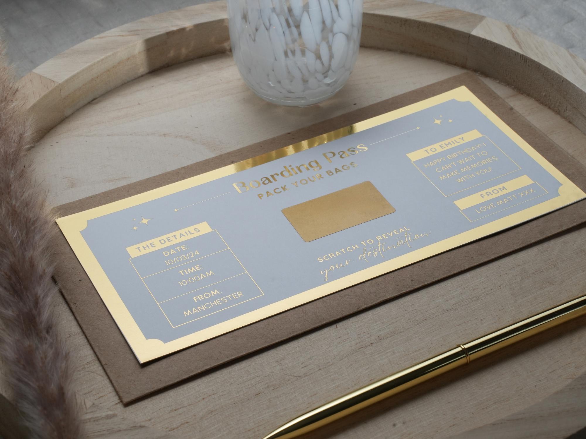 Boarding Pass Scratch Reveal | Foil Ticket | Holiday Ticket | Travel ...