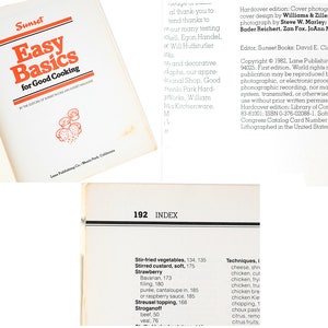 Cookbook 1982 EASY BASIC COOKING Sunset Culinary Retro Kitchen Food ...