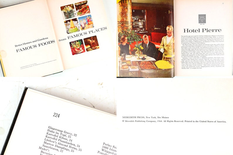 COOKBOOK 1964 Famous Foods Places Better Homes Gardens Chef Culinary ...