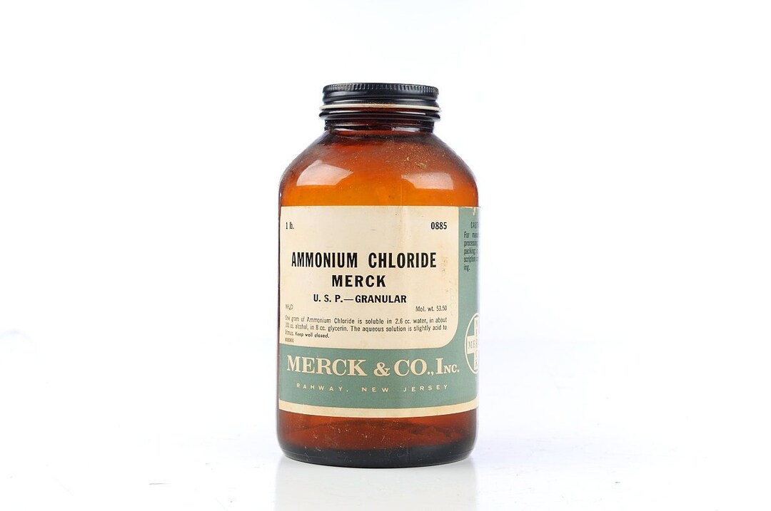 APOTHECARY JAR Bottle 1940s MERCK Magnesium Carbonate Advertising ...