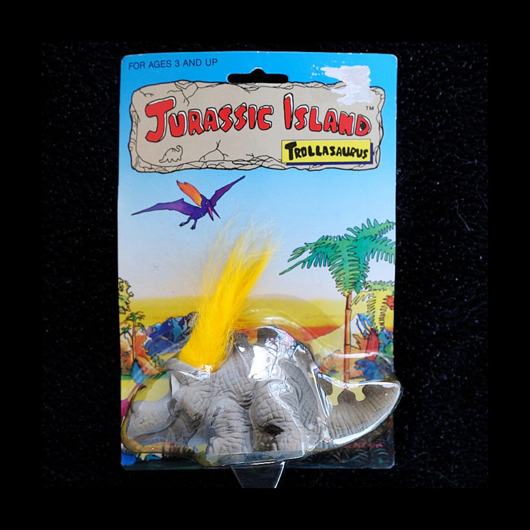 TROLL Dinosaur New Yellow Hair Rare Jurassic Island Circa 1991 1992 ...