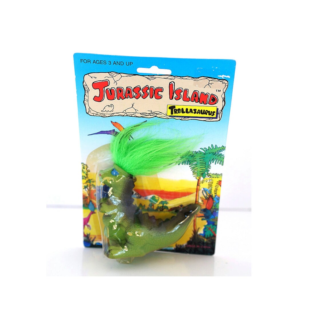 Troll Dinosaur NEW Rare Green Hair Jurassic Island Circa 1991 1992 ...