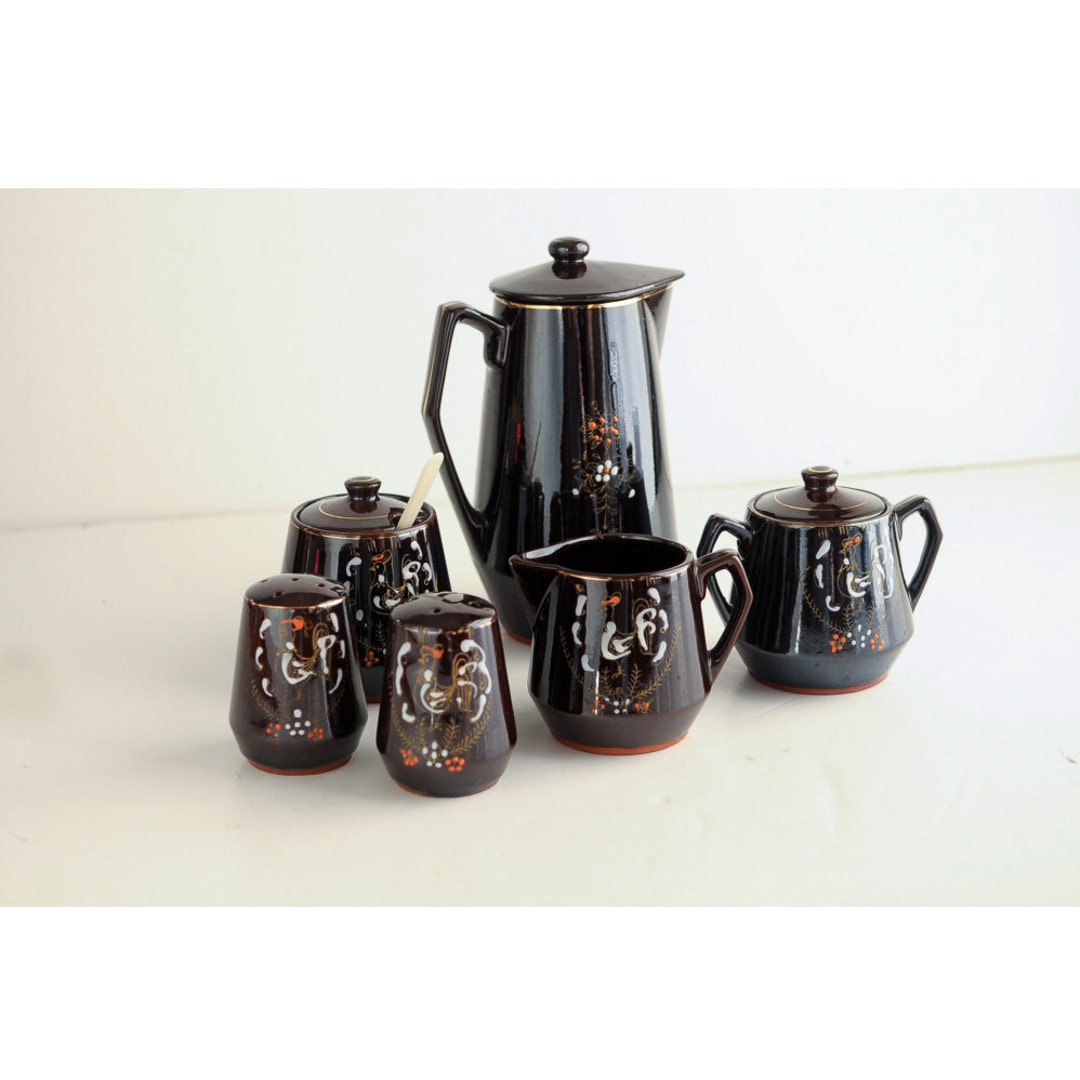 TEA SET 9 Piece Mid Century 1950s Ceramic Hand Painted Made in JAPAN ...