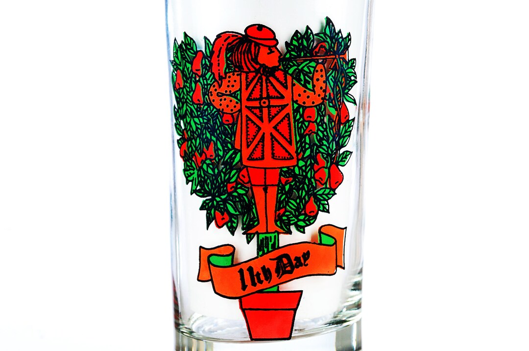 GLASS 11th Day Merry Christmas Pear Tree Partridge Drummer Tumbler Cup ...