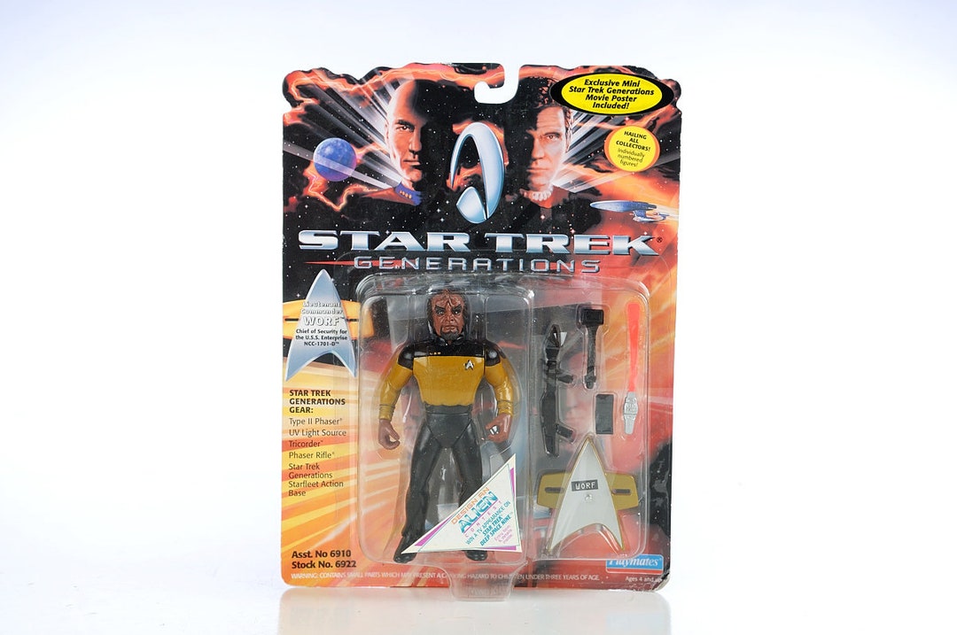 ACTION FIGURE Worf STAR Trek Klingon Next Generation Space Toy Kids ...