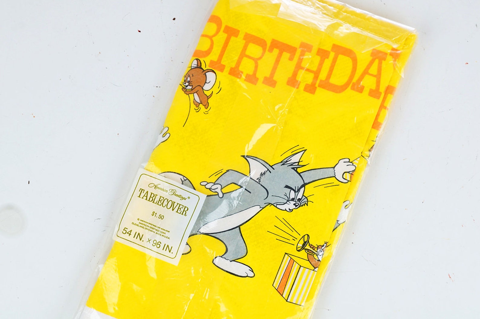 TABLECLOTH TOM JERRY 1976 Cartoon Kitchen Kid Room Birthday - Etsy