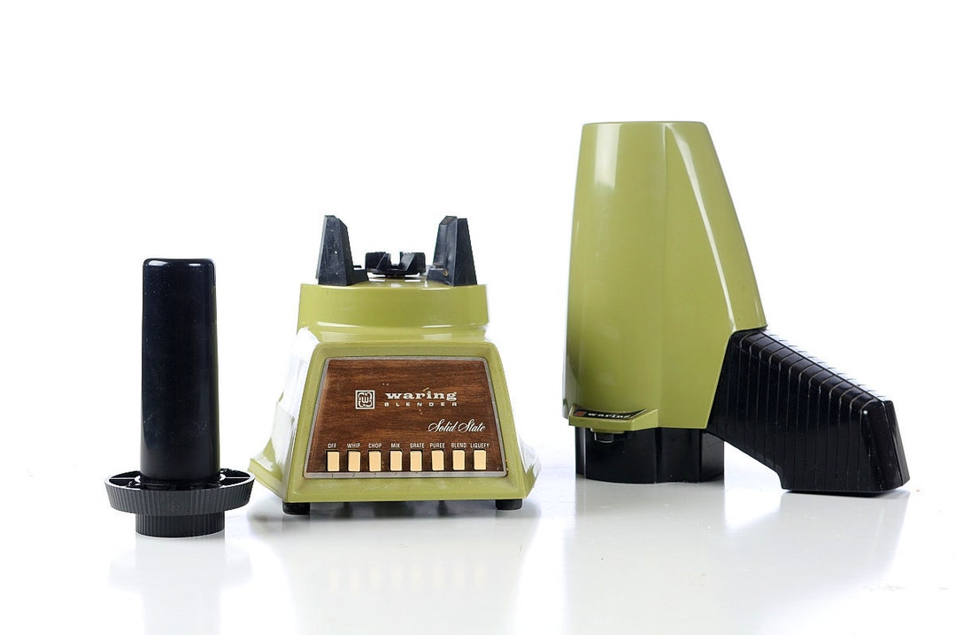 BLENDER + ICE CRUSHER Ice Jet Waring Model 1186 Al-1 Avocado Wood Grain ...