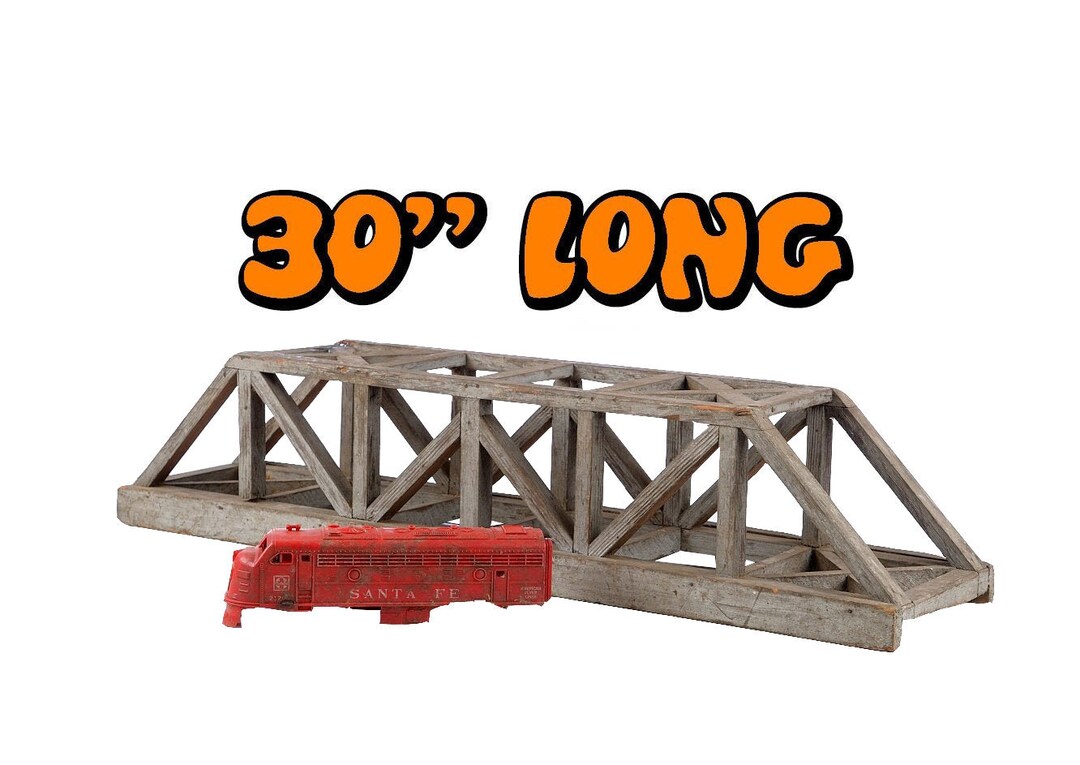 30" TRAIN BRIDGE 1930s Hand Made Homemade Railroad Locomotive ...