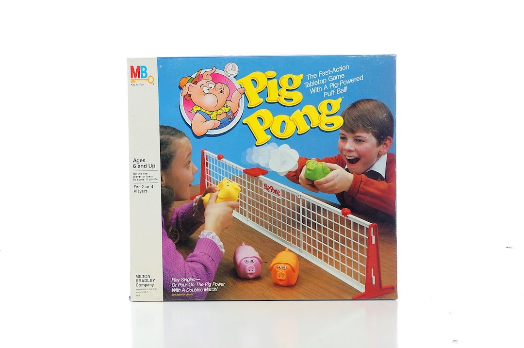 GAME PIG PONG Milton Bradley Kid Game Board Game Child Toy 1986 Bbq ...