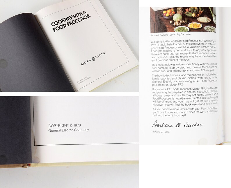 COOKBOOK 1978 General Electric Food Processor Vintage Culinary Retro ...