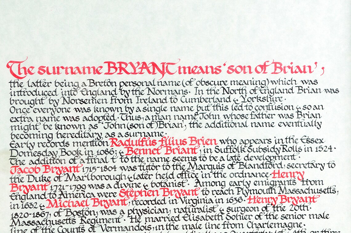 1970s BRYANT FAMILY CREST Meaning Origins History Ancestry Dna Relative ...