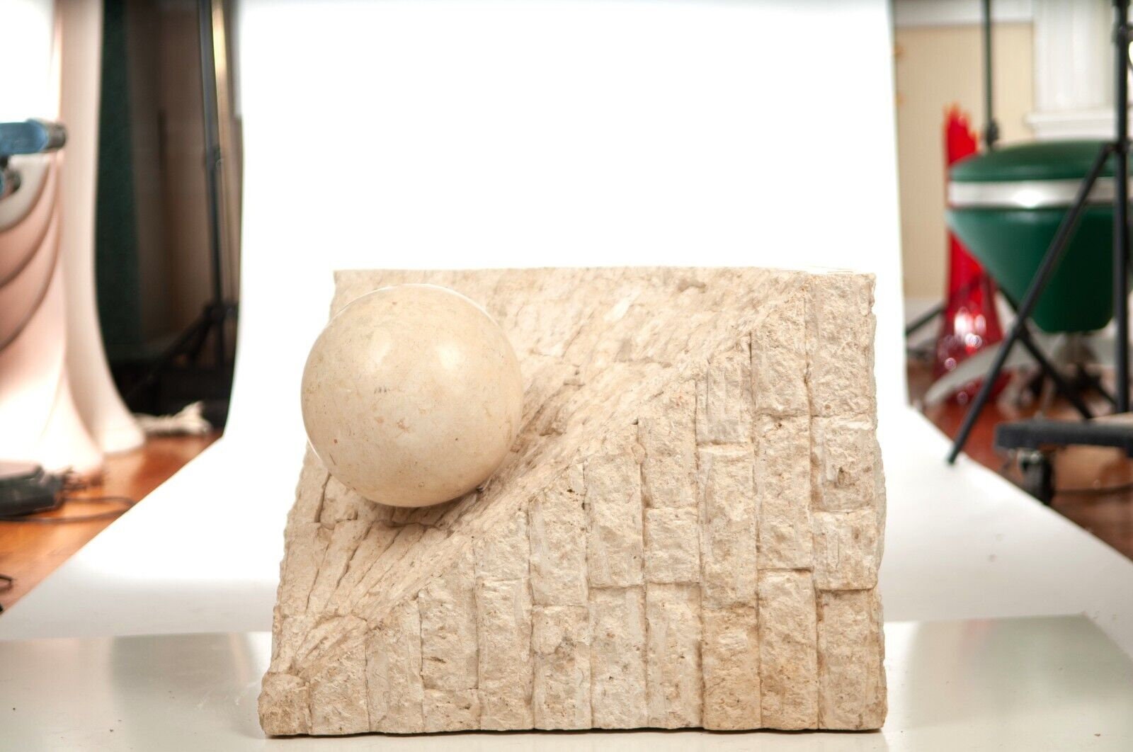 Triangular TABLE BASE Postmodern 1980s Tessellated Coffee Base Stone ...