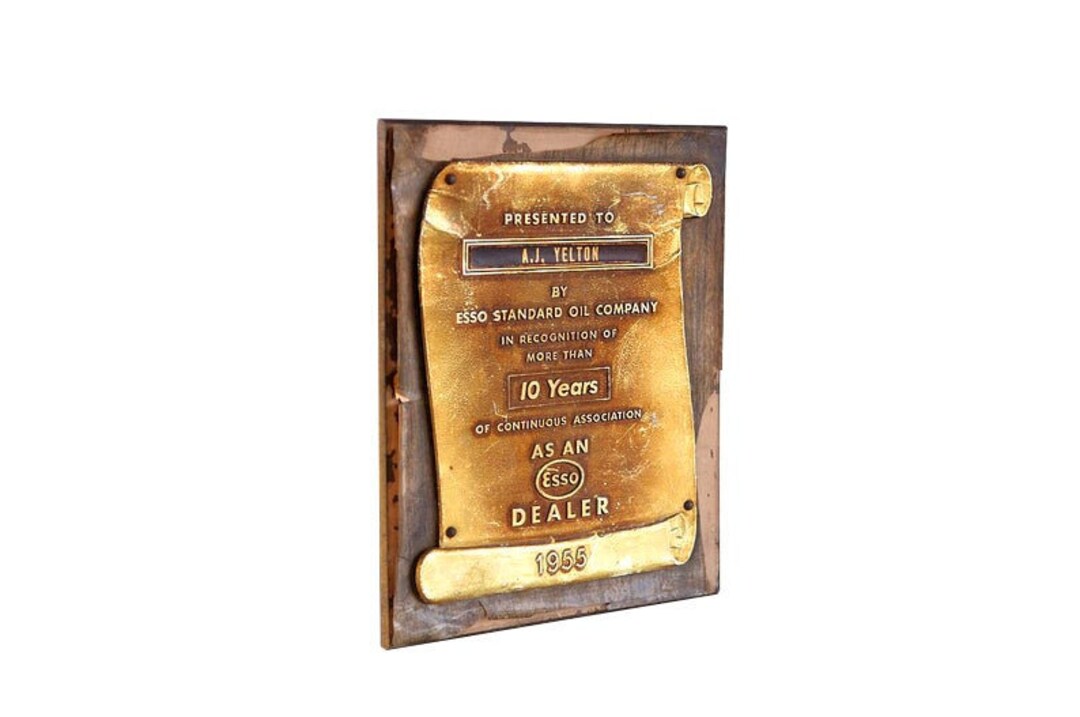 1955 ESSO GAS STATION Award Oil Advertising Station Automobile ...