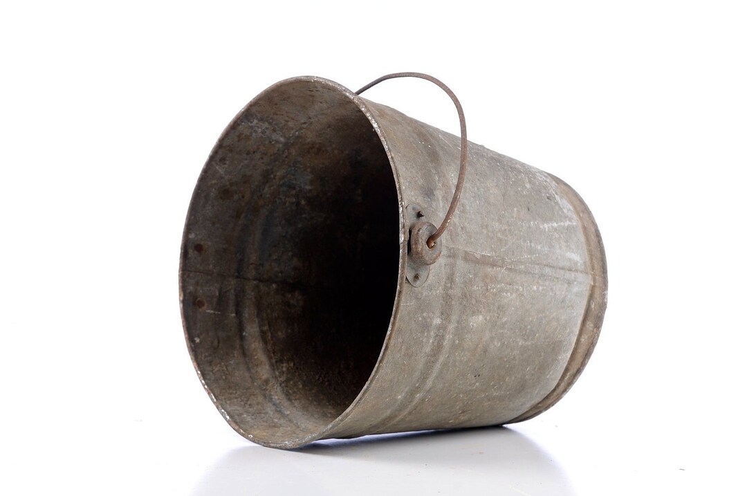 1930s GALVANIZED BUCKET INDUSTRIAL Steampunk Factory Store Fixture ...