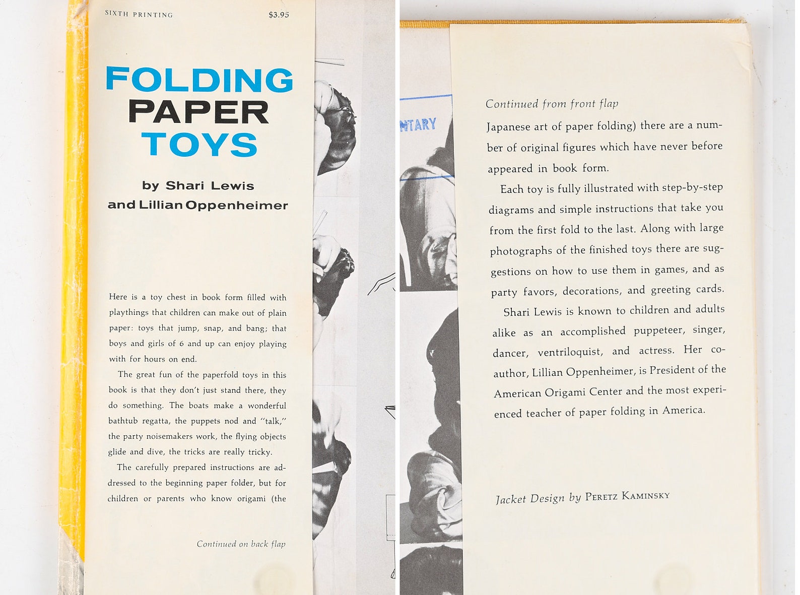 ORIGAMI BOOK 1971 Folding Paper Planes Shari Lewis Lamb Chop Kids Book ...