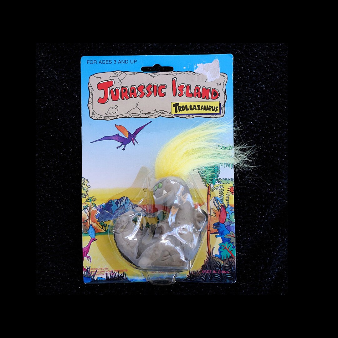 Troll Dinosaur NEW Rare Yellow Hair Jurassic Island Circa 1991 1992 ...