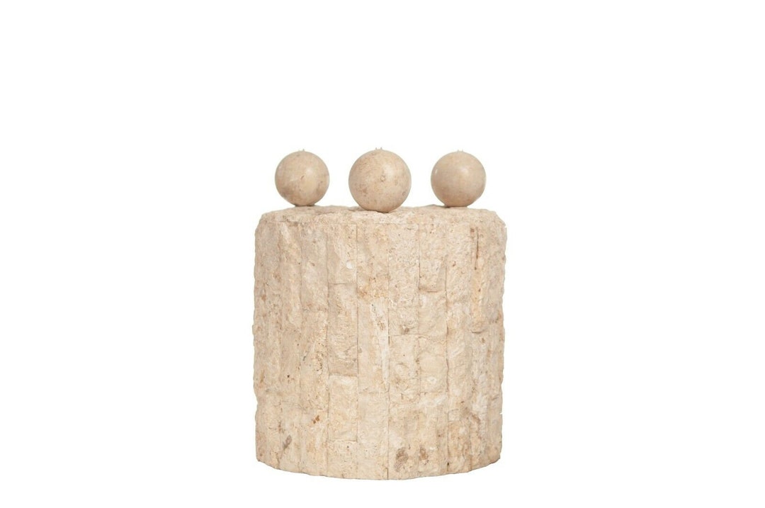 21" Barrel Ball TABLE BASE Postmodern 1980s Tessellated Coffee Base ...