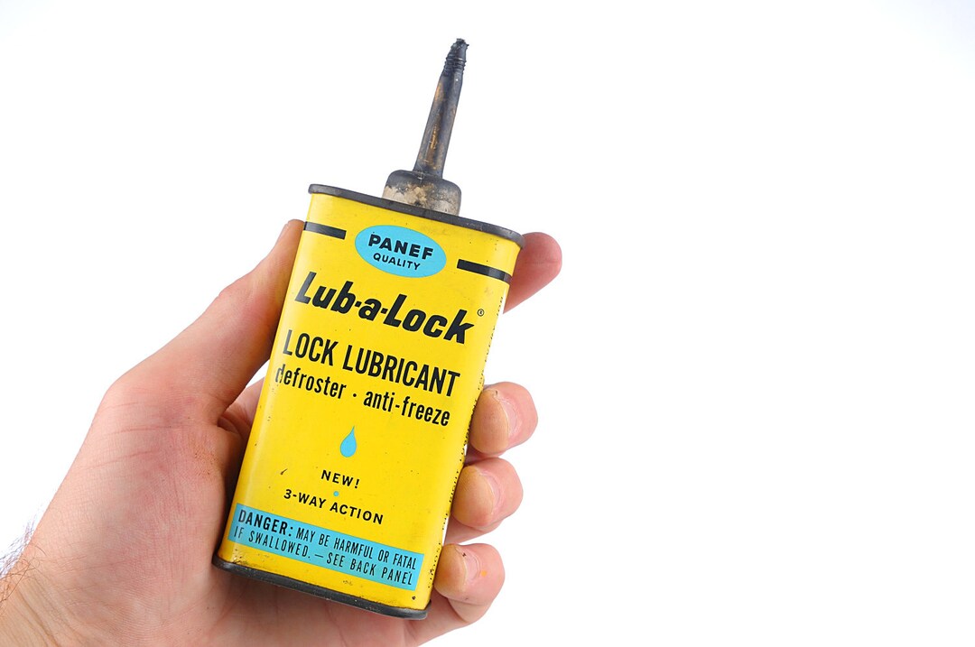 1960s LUB-A-LOCK Tin Grease Can Gas Station Oil Advertising Station ...