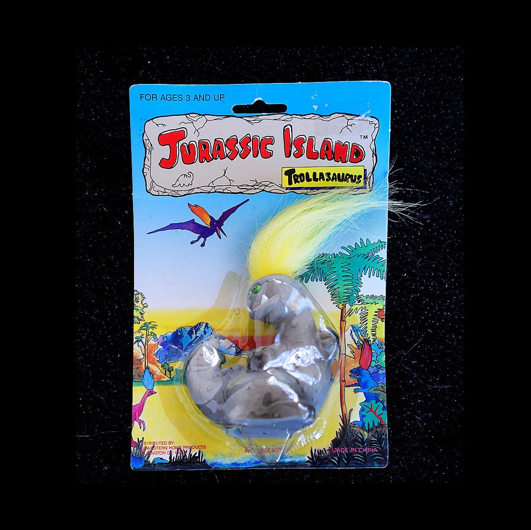 Troll Dinosaur NEW Rare Yellow Hair Jurassic Island Circa 1991 1992 ...