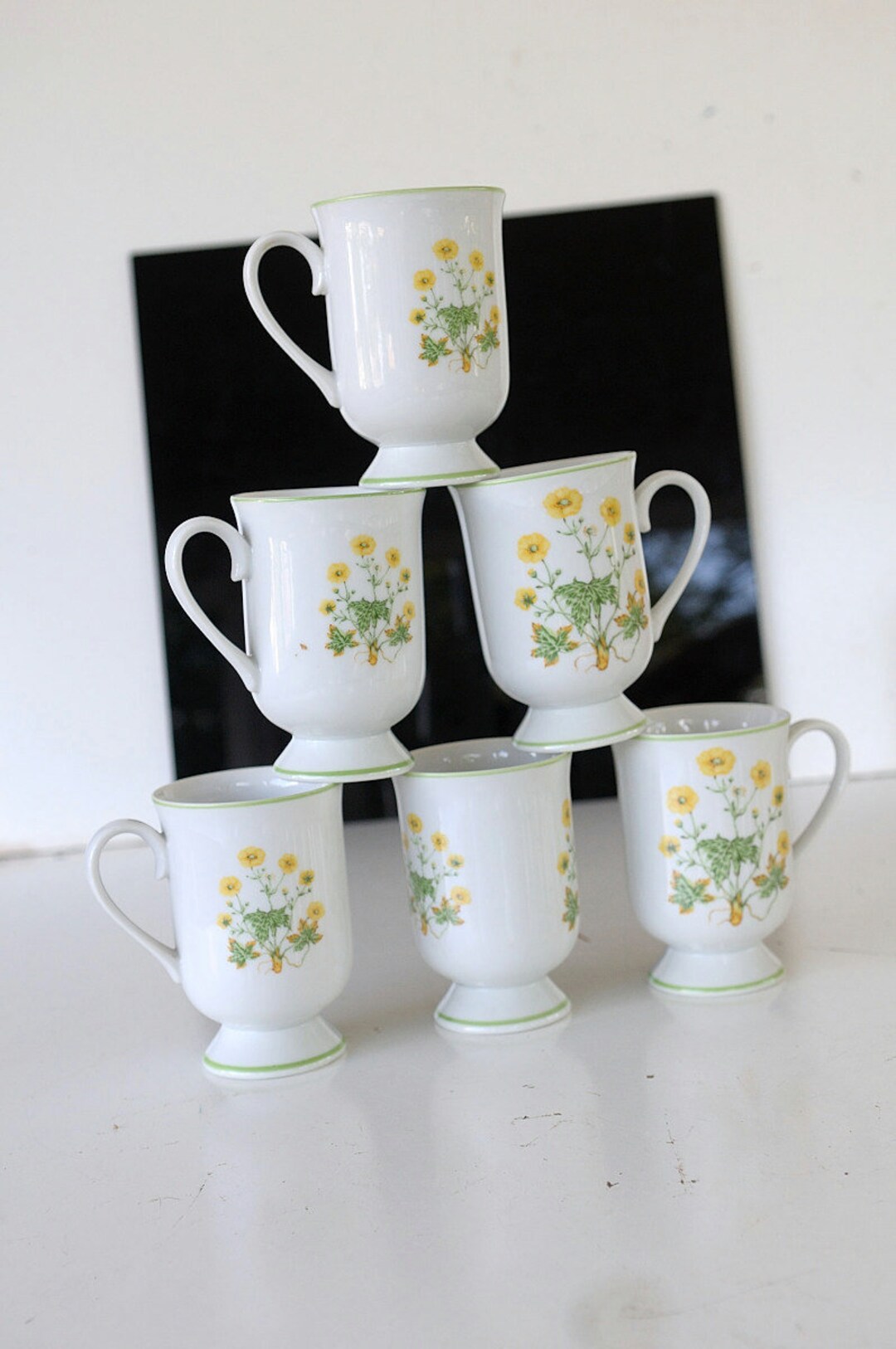 6 * Japan Flower Sunrise Spring Garden Royal Domino Glasses + ORIGINAL ...