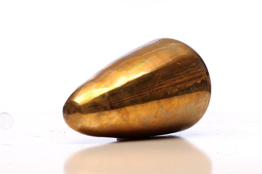 CENTERPIECE BRASS TOPIARY Bullet Vase Accent Gold Interior Design Glass ...