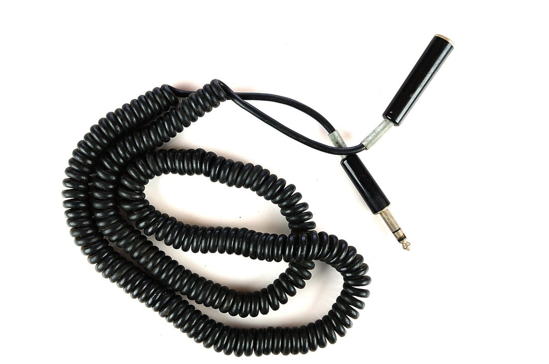 50” - 1/4" AUDIO CORD Stereo Headphone Guitar Cord Stretch Curly Hi Fi ...