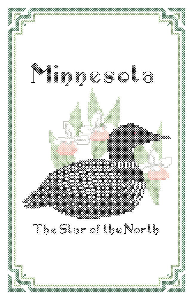 All 50 State Bird Flower and Motto Cross Stitch Patterns PDF - Etsy
