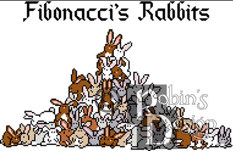 Fibonacci's Rabbits Cross Stitch Pattern PDF - Etsy