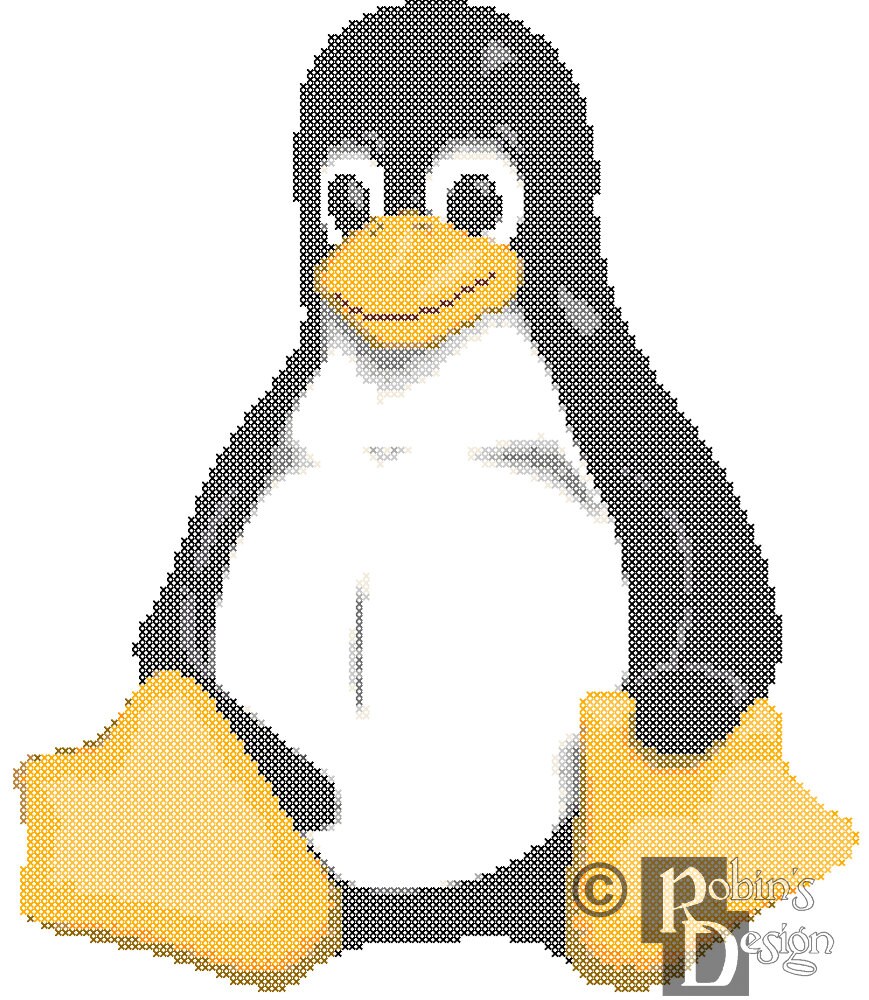 Tux Linux Mascot Cross Stitch Pattern PDF - Etsy