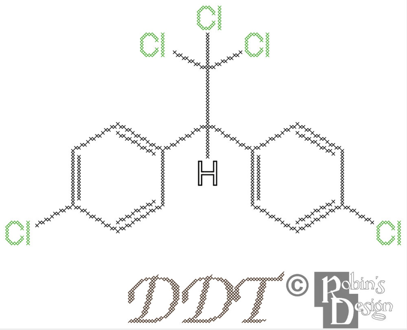 DDT Molecule Cross Stitch Pattern PDF - Etsy