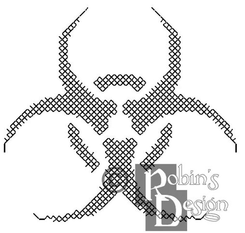 Biohazard Symbol Cross Stitch Pattern for Shirt Patch PDF - Etsy