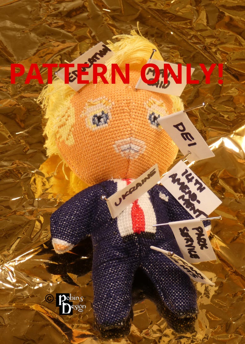Donald Trump Voodoo Doll Pin Cushion 3D Cross Stitch Sewing Pattern PDF ...