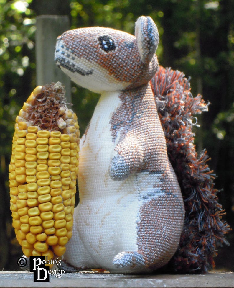 Merlin the Gray Squirrel Doll 3D Cross Stitch Animal Sewing Pattern PDF ...