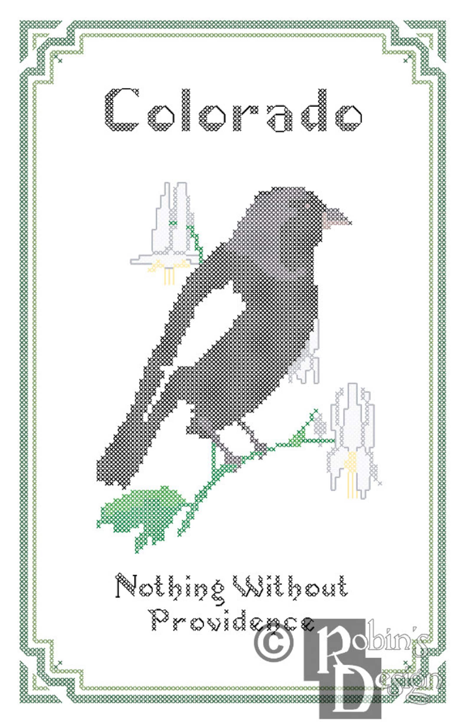 Colorado State Bird, Flower and Motto Cross Stitch Pattern PDF - Etsy