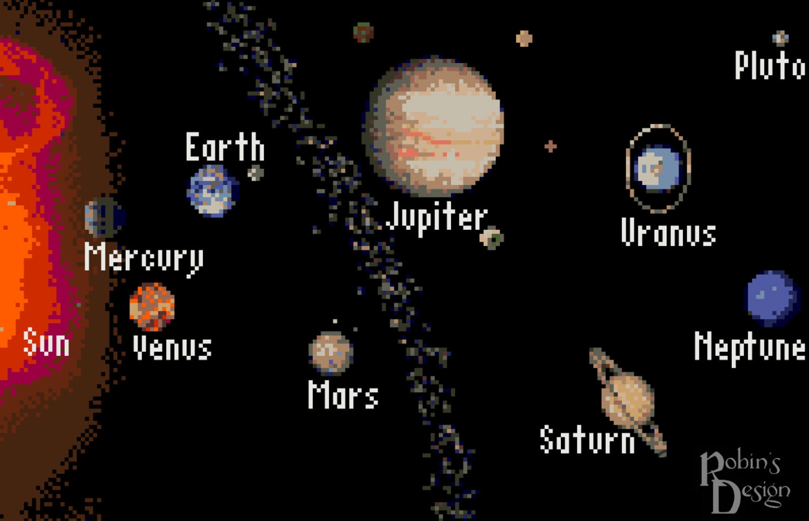 The Solar System With Labels Cross Stitch Pattern PDF - Etsy