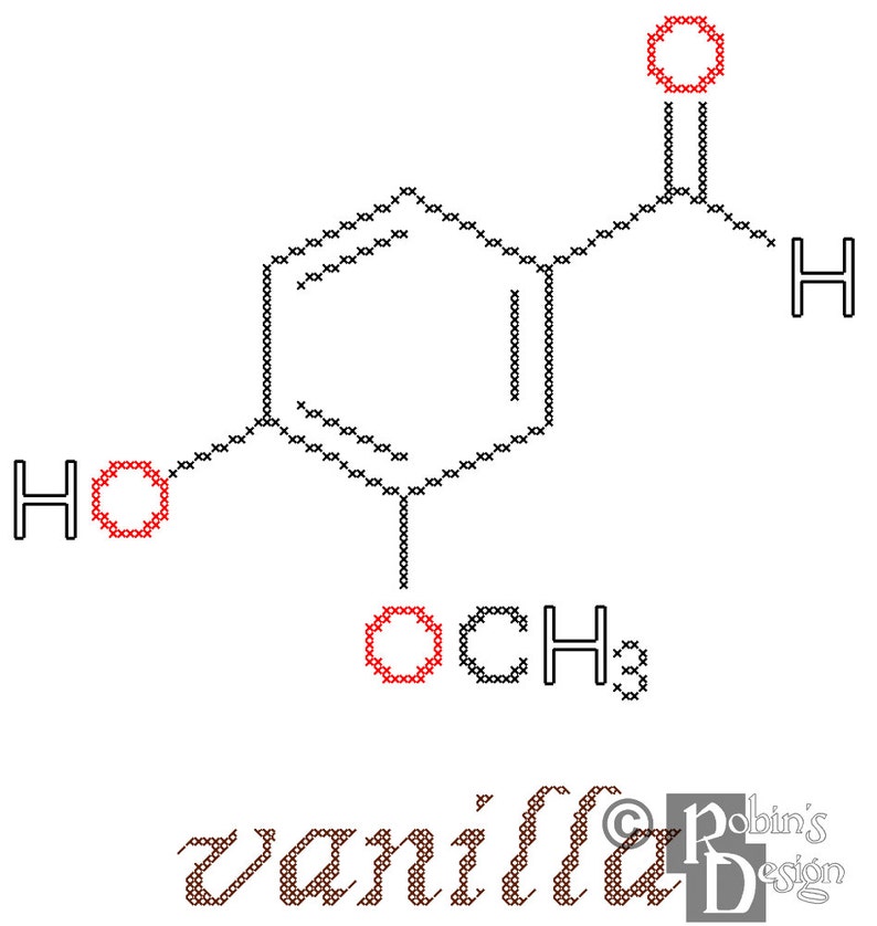 Vanilla Molecule Cross Stitch Pattern PDF - Etsy
