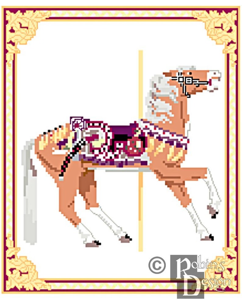 Carousel Horse Cross Stitch Pattern Herschell-spillman Golden Gate Park ...