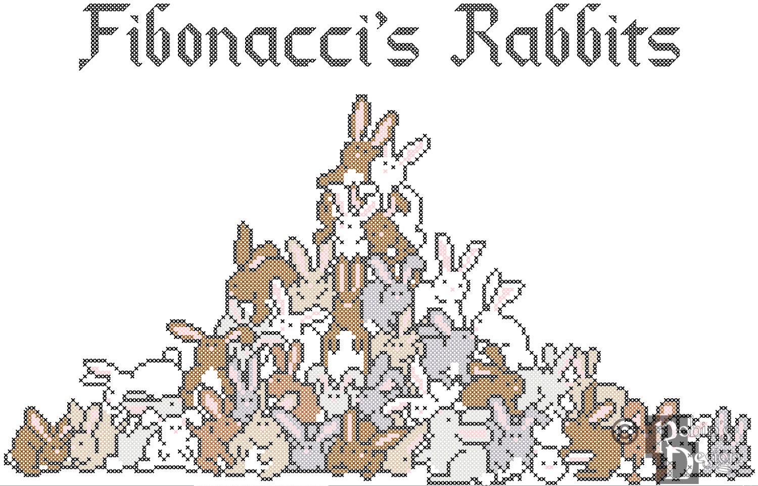 Fibonaccis Rabbits Cross Stitch Pattern Pdf Etsy