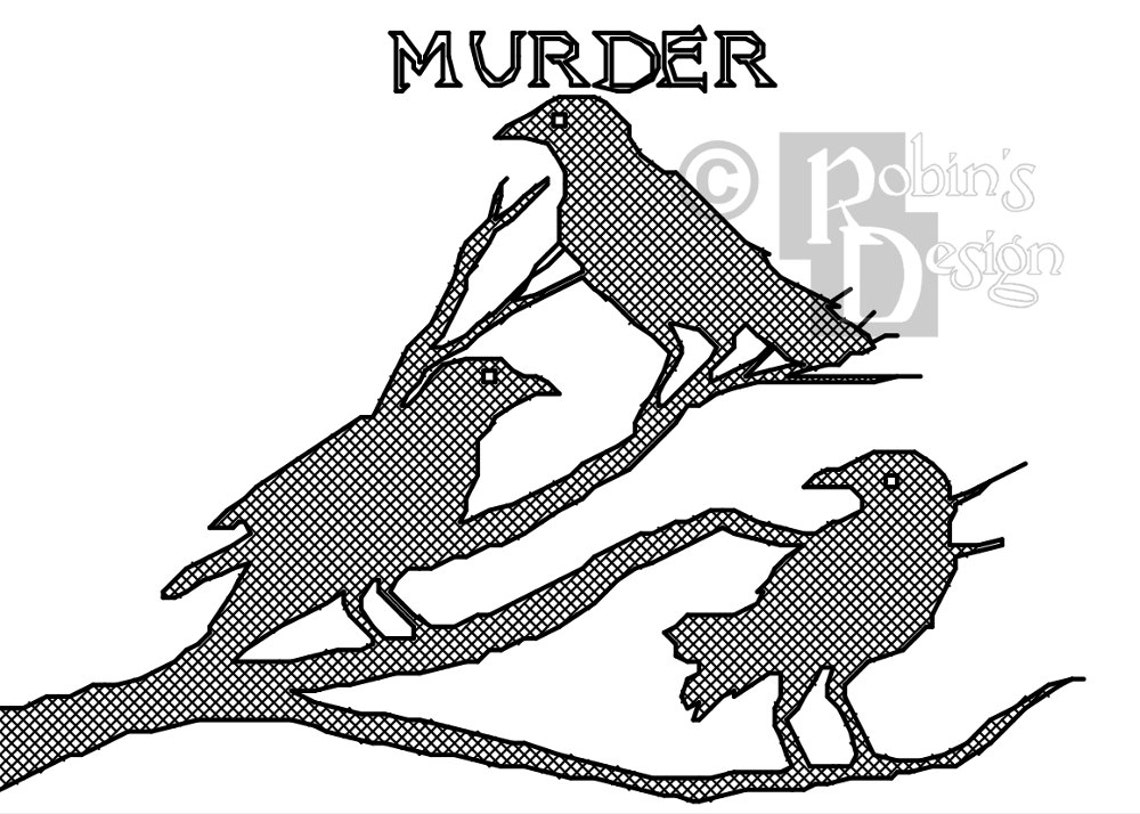 Premeditated Murder of Crows Cross Stitch Pattern PDF - Etsy